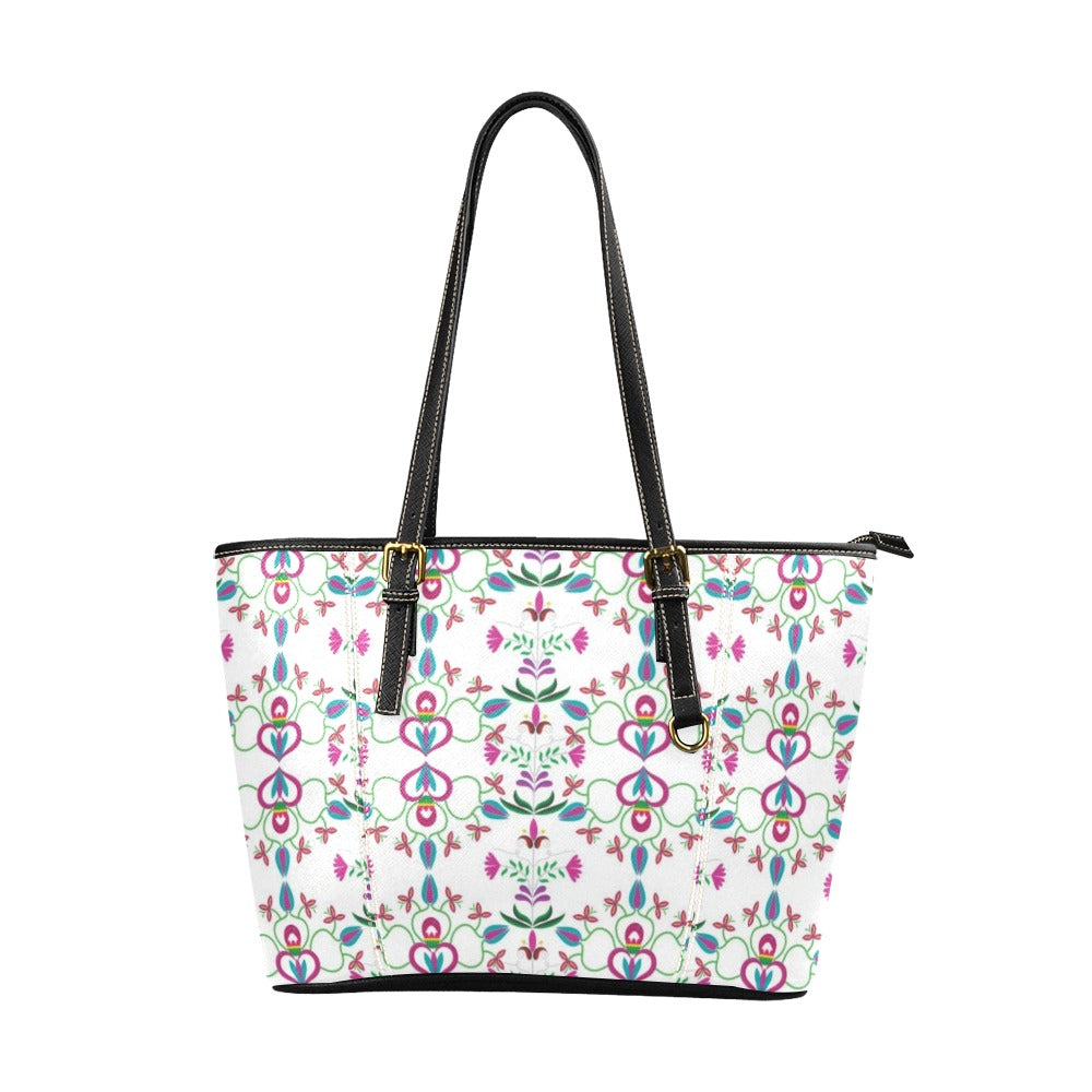 Quilled Divine White Leather Tote Bag – 49DzineMembers