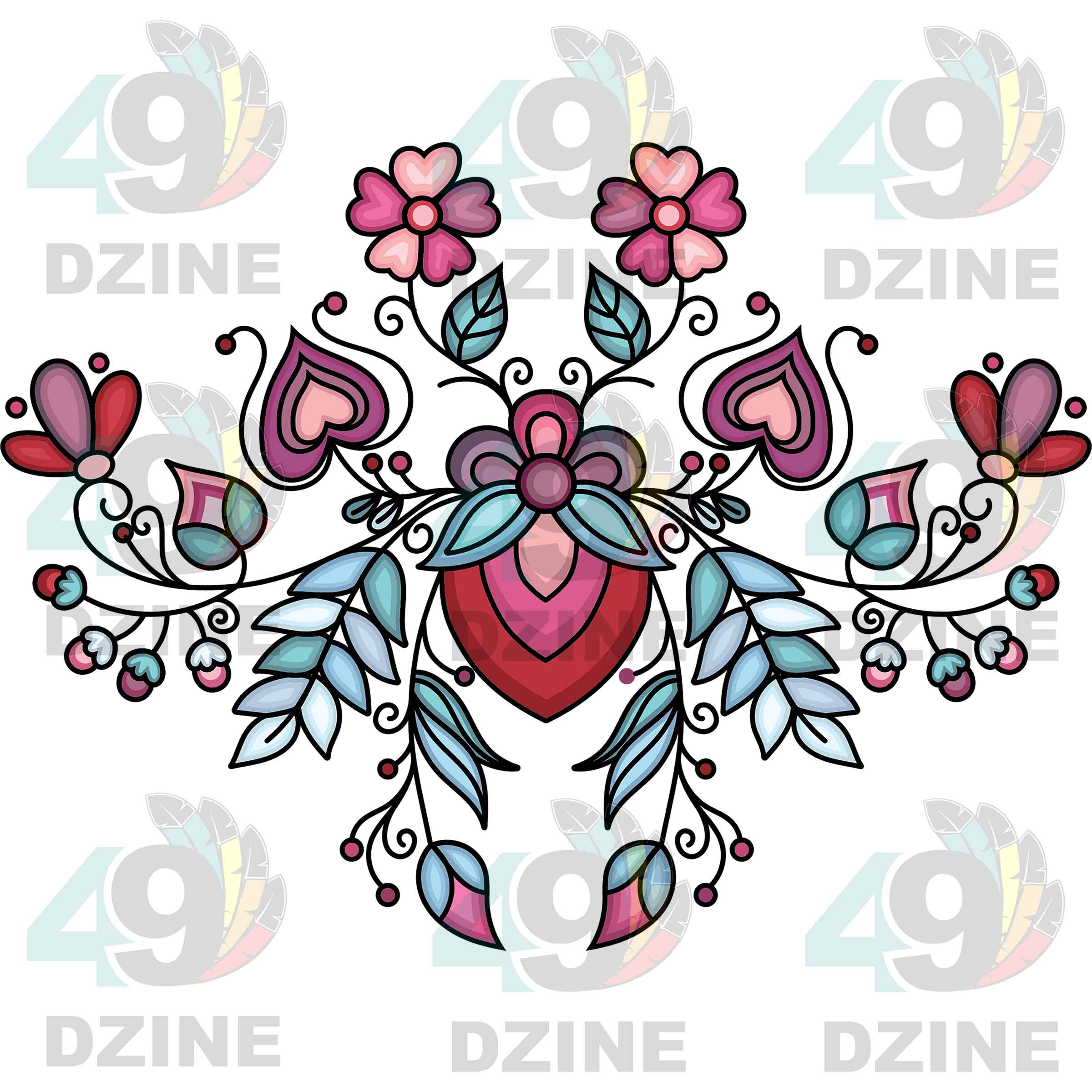 Aurora Blooms Transfer (Various Sizes) – 49DzineMembers