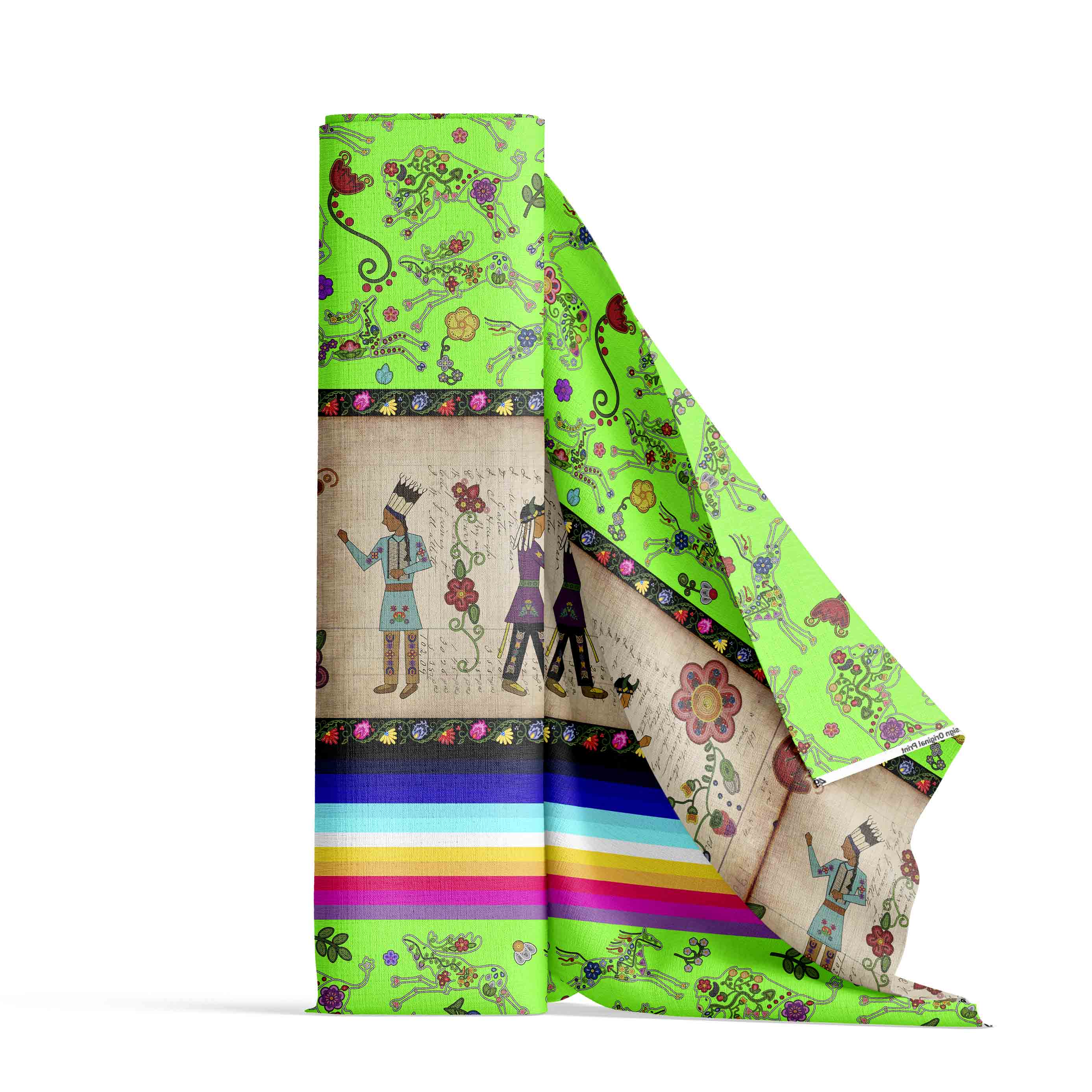 Floral Ledger Encounter Neon Green Fabric – 49DzineMembers