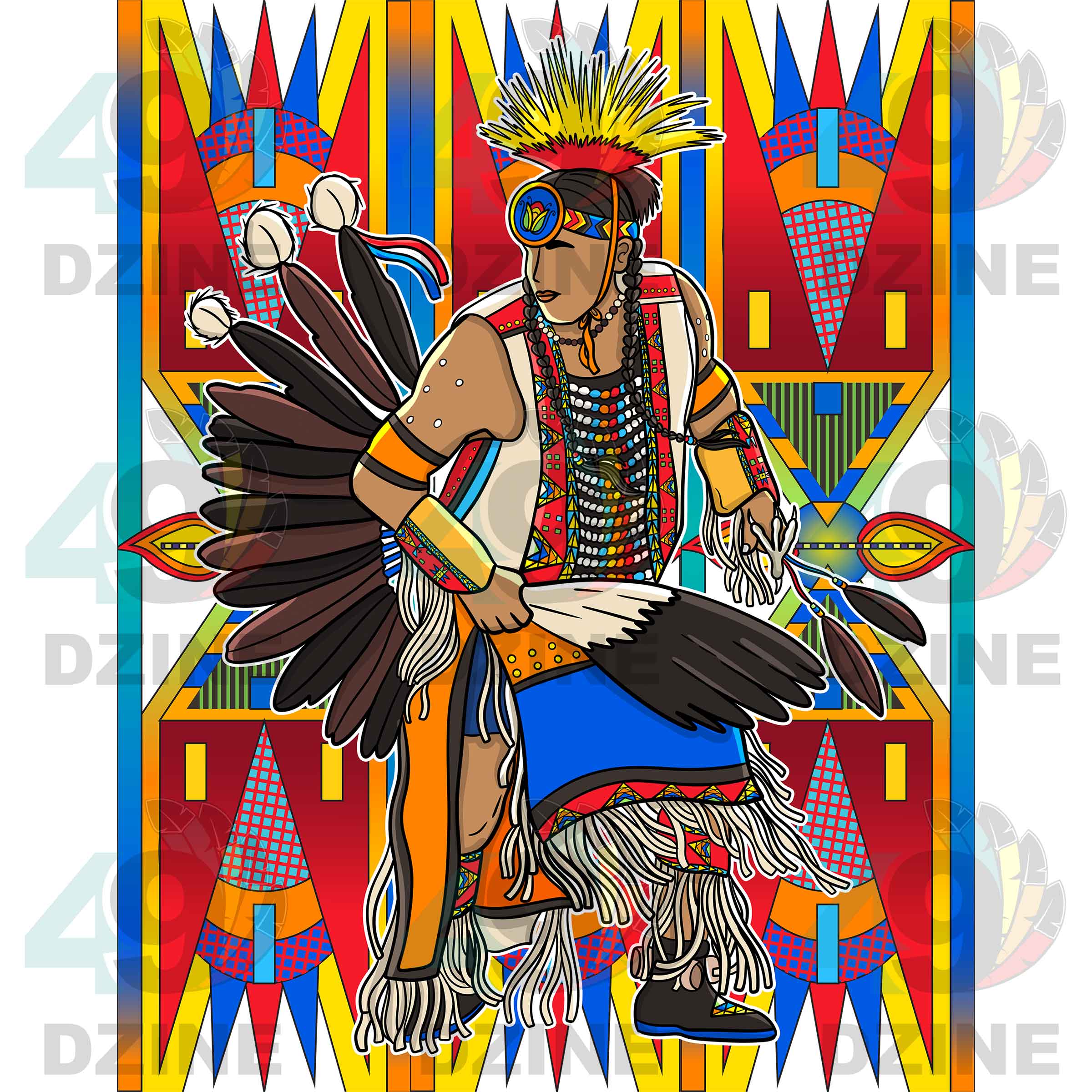 Fancy Dancer 18 with Geometric Design Transfer (Various Sizes ...
