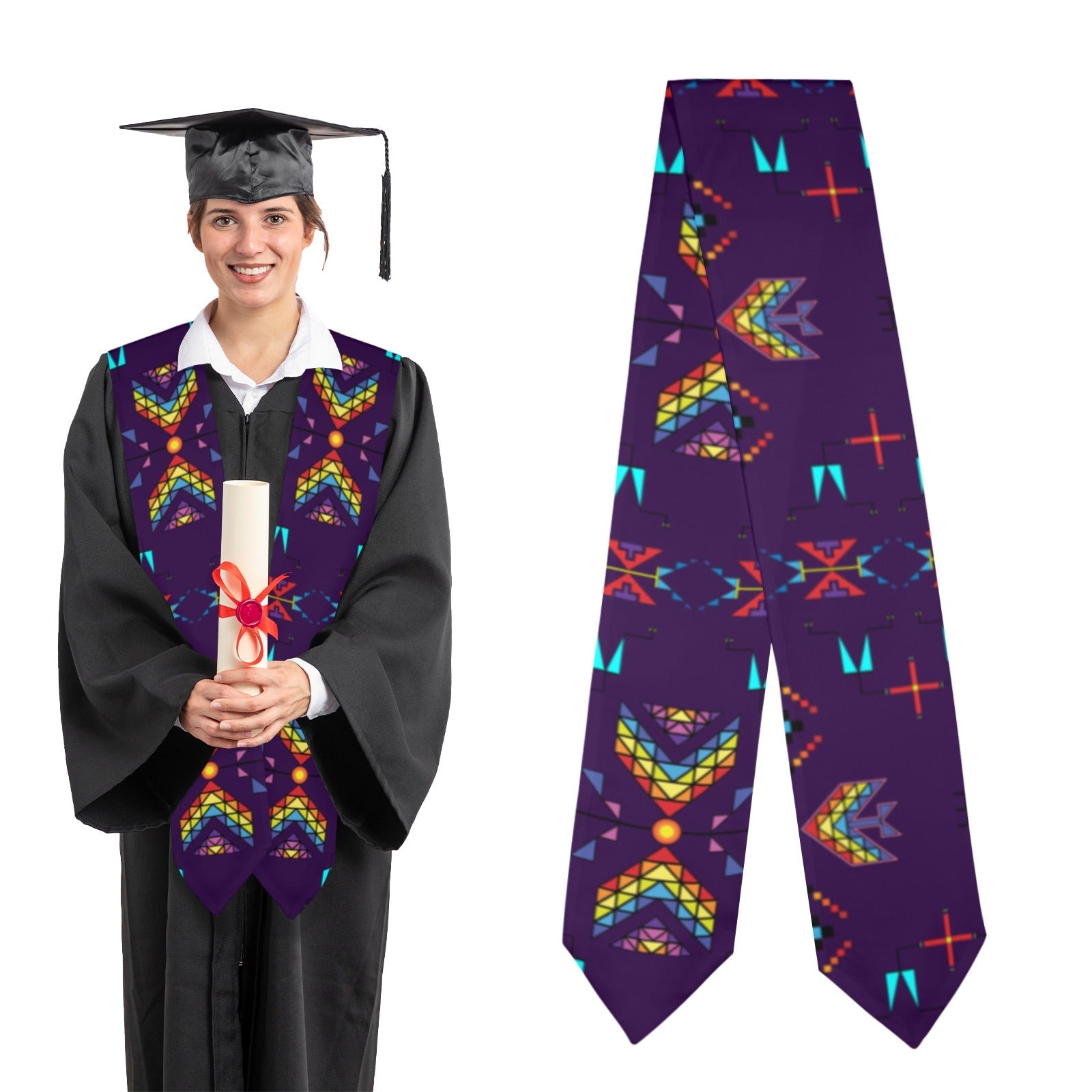 Rainy Chief Rainbow Dark Purple Graduation Stole – 49DzineMembers