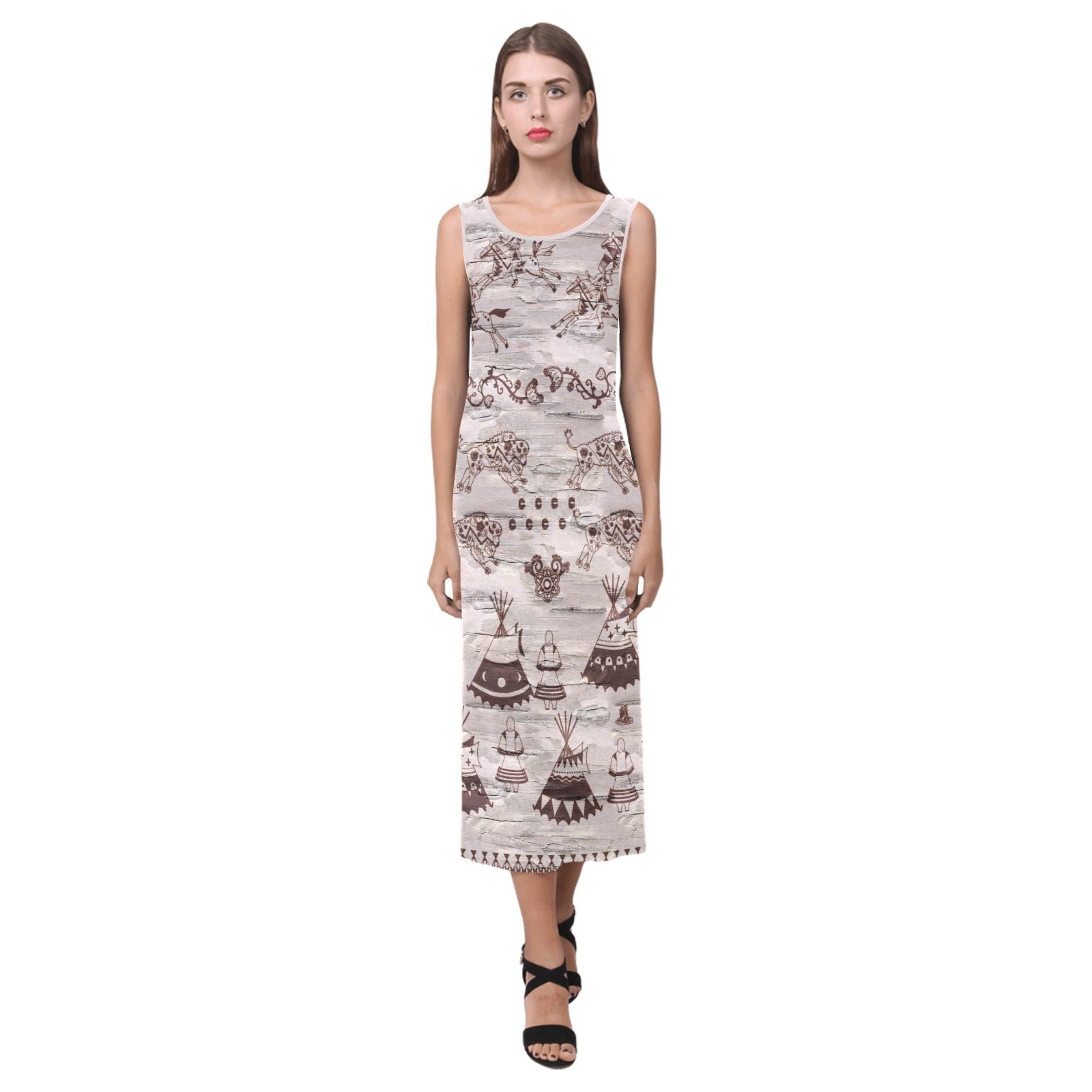 Heart of The Forest Phaedra Sleeveless Open Fork Long Dress ...