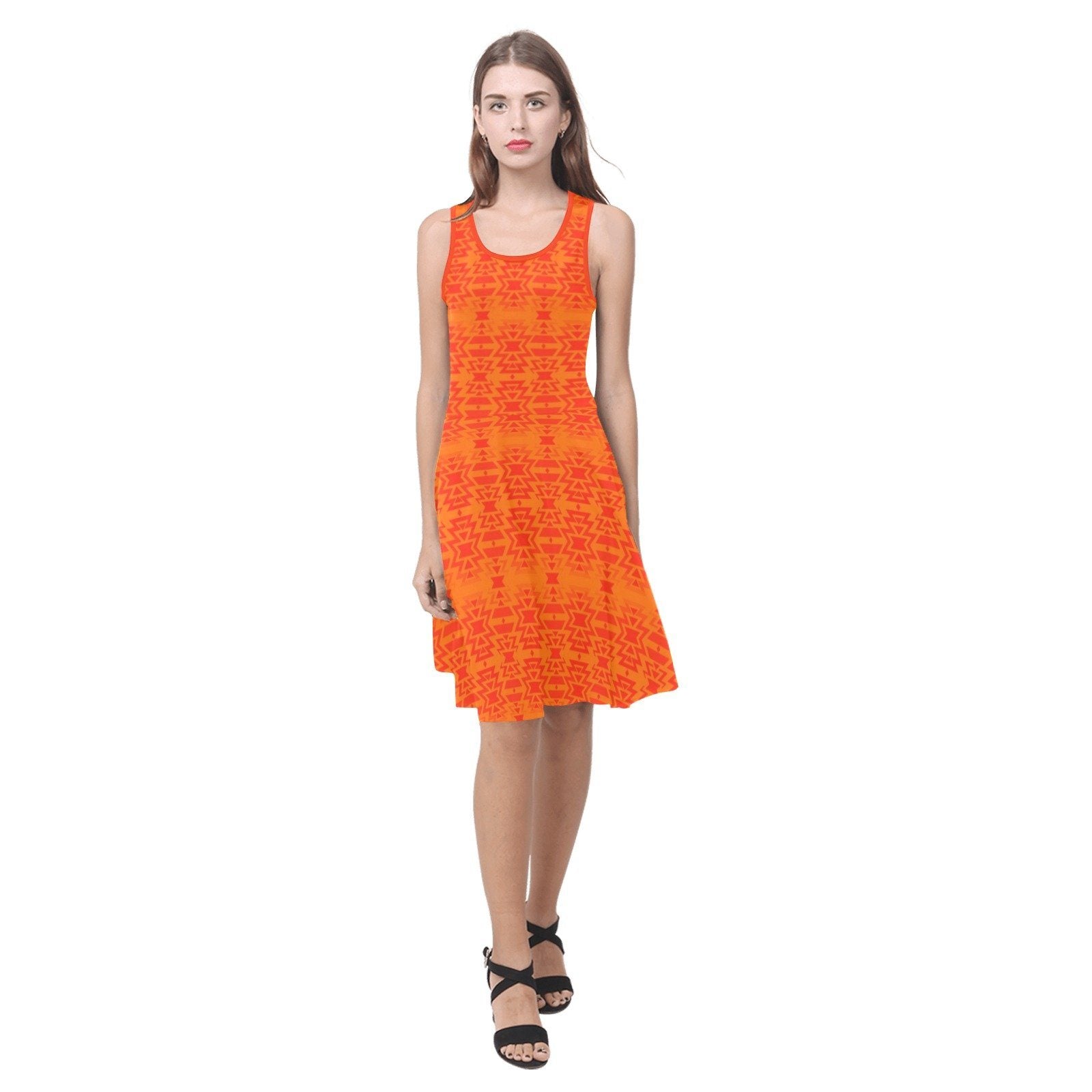 Fire Colors and Turquoise Orange Atalanta Sundress – 49DzineMembers