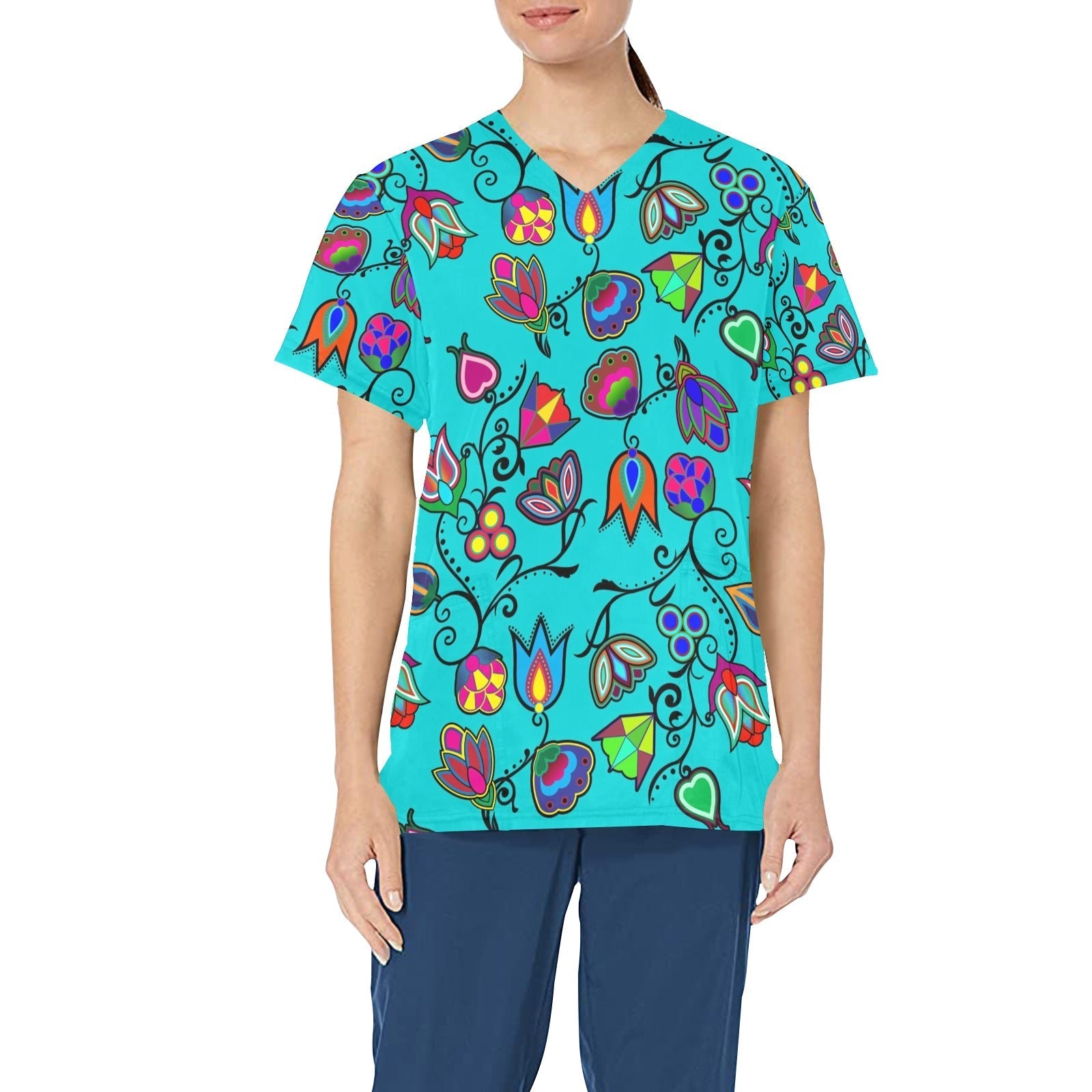Indigenous Paisley Sky Scrub Top – 49DzineMembers